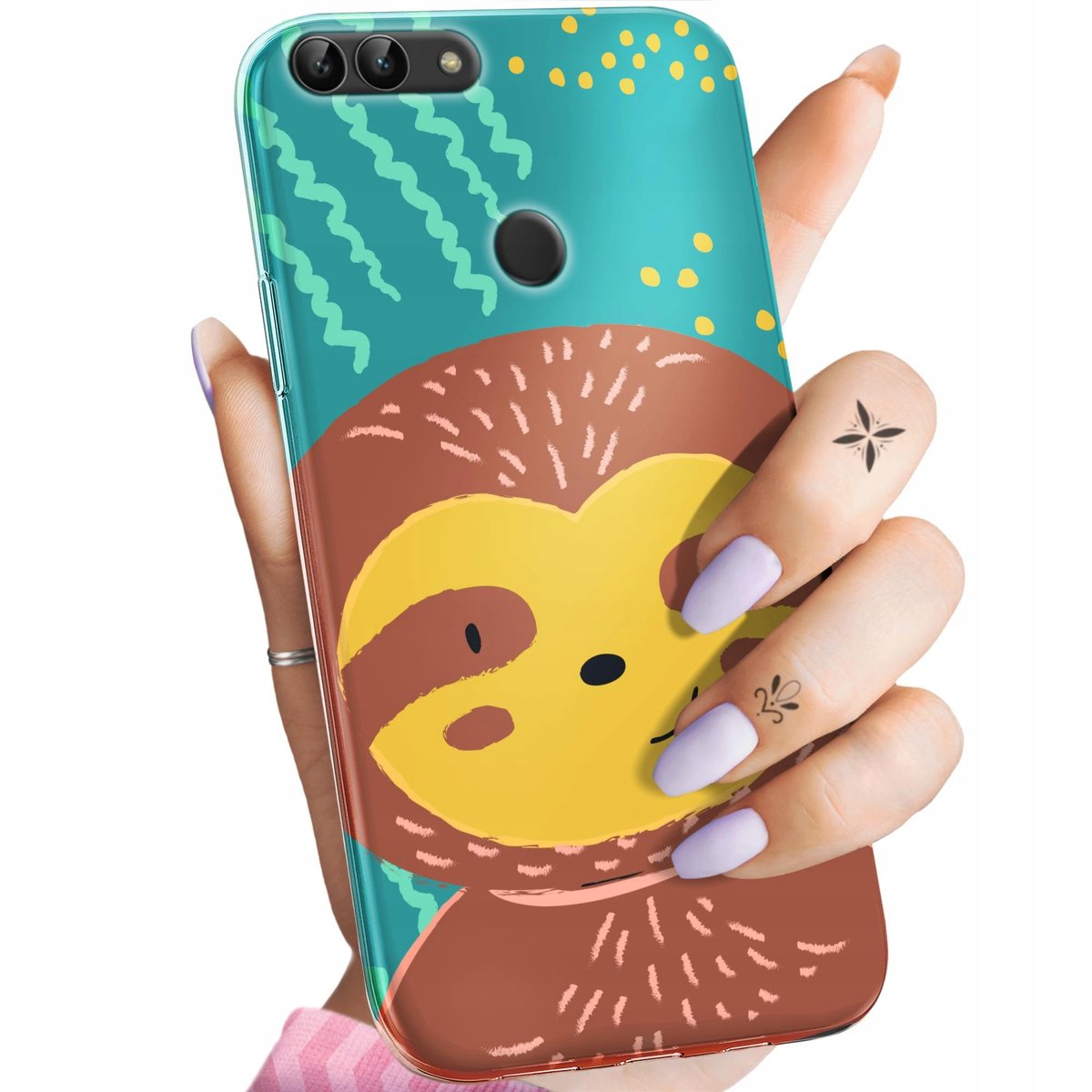 ETUI DO HUAWEI P SMART WZORY LENIWIEC ŚMIESZNE WEWNĘTRZNE ZWIERZĘ ...