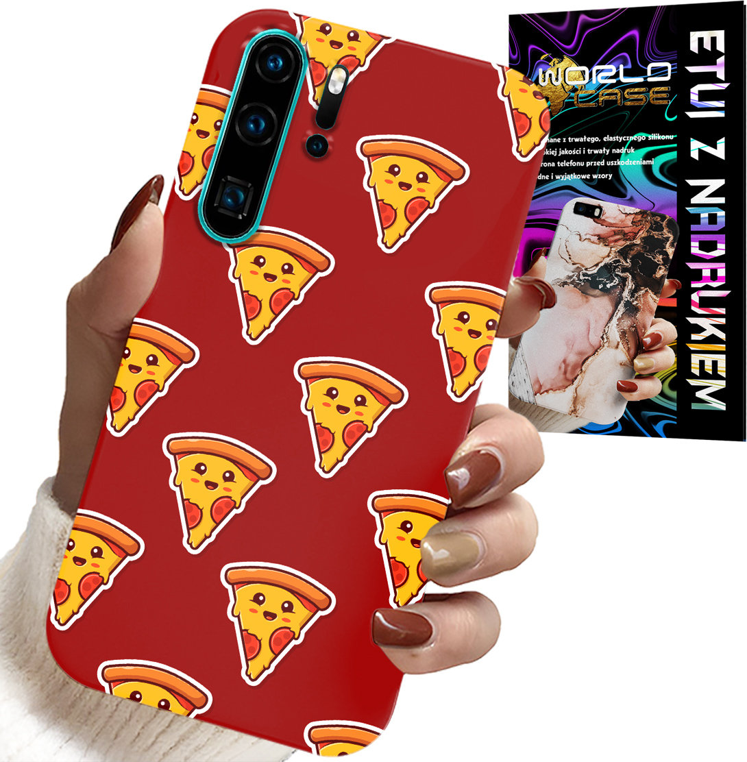 ETUI DO HUAWEI P30 PRO - WZÓR Z WESOŁĄ PIZZĄ NA CZERWONYM TLE - WORLD ...
