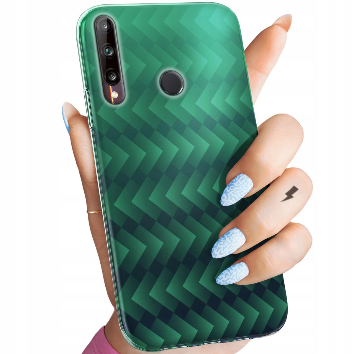 Etui Do Huawei P40 Lite E Wzory Zielone Grassy Green Obudowa Pokrowiec ...
