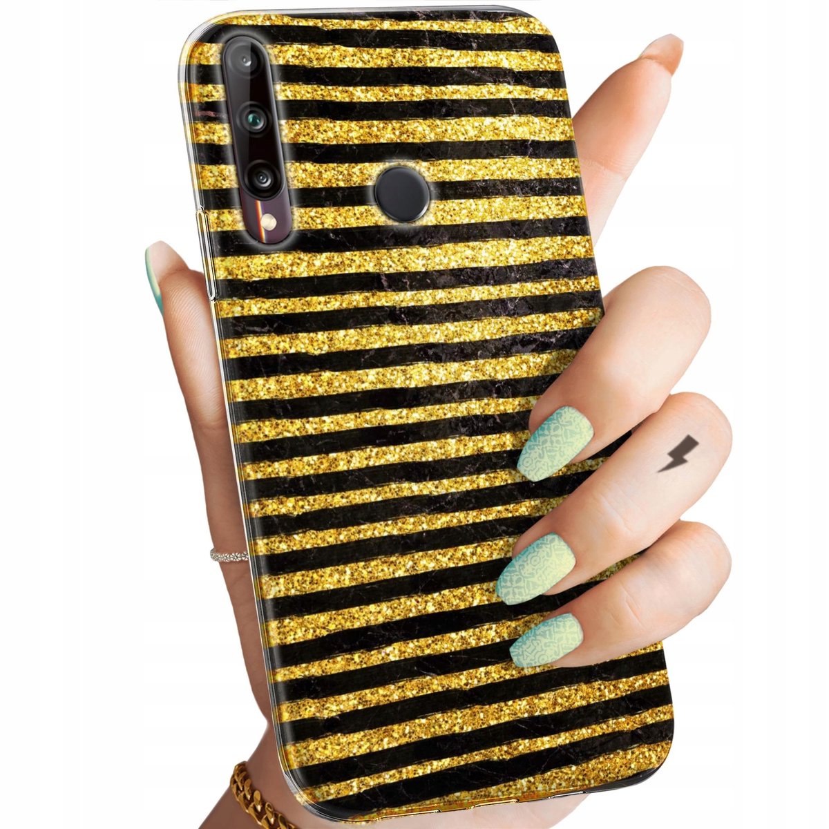 ETUI DO HUAWEI P40 LITE E WZORY ZŁOTO GOLD RICH OBUDOWA POKROWIEC CASE ...