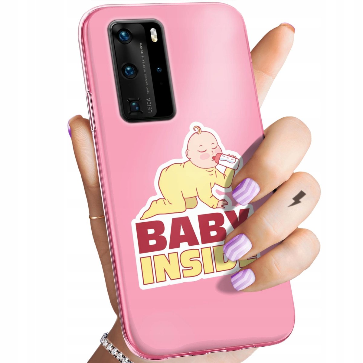Etui Do Huawei P40 Pro Wzory Ciążowe Pregnant Baby Shower Obudowa ...