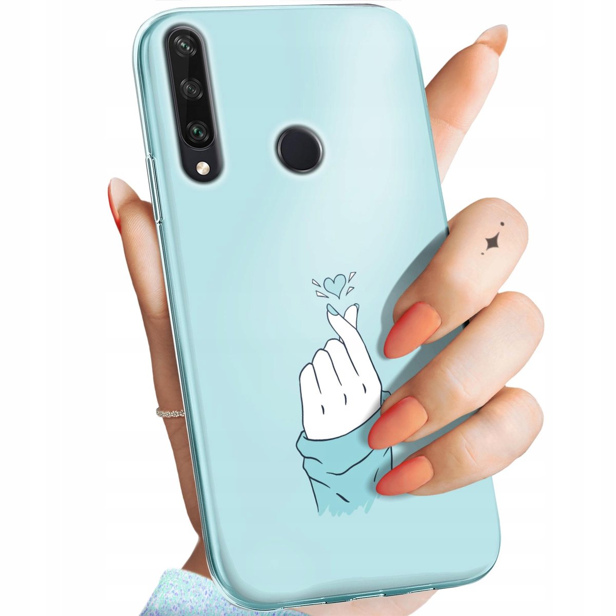 Etui Do Huawei Y6P Wzory Niebieskie Blue Blau Obudowa Pokrowiec Case ...