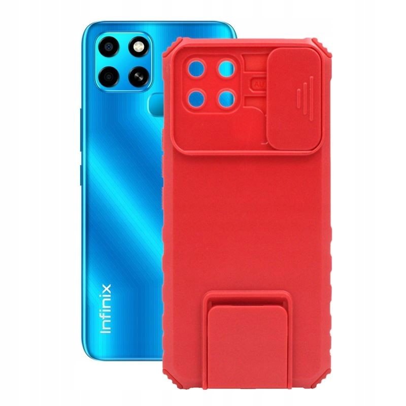 Etui do Infinix Smart 6 HD Pancerne CAMSHIELD Stand czerwone Obudowa ...