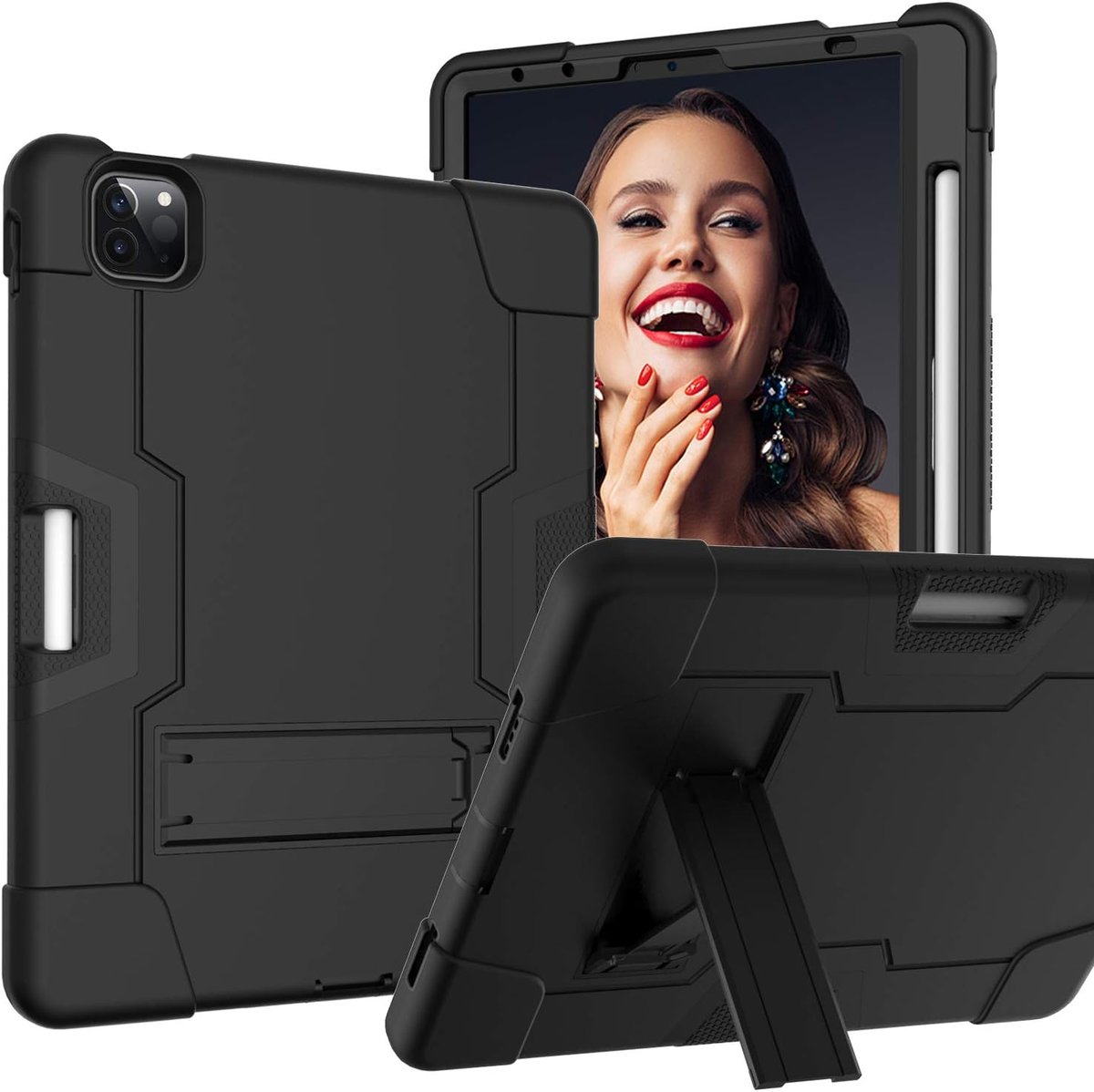 Etui do ipad pro 5/4/3 12.9" z podstawką i miejscem na rysik czarne - NIKCORP | Sklep EMPIK.COM