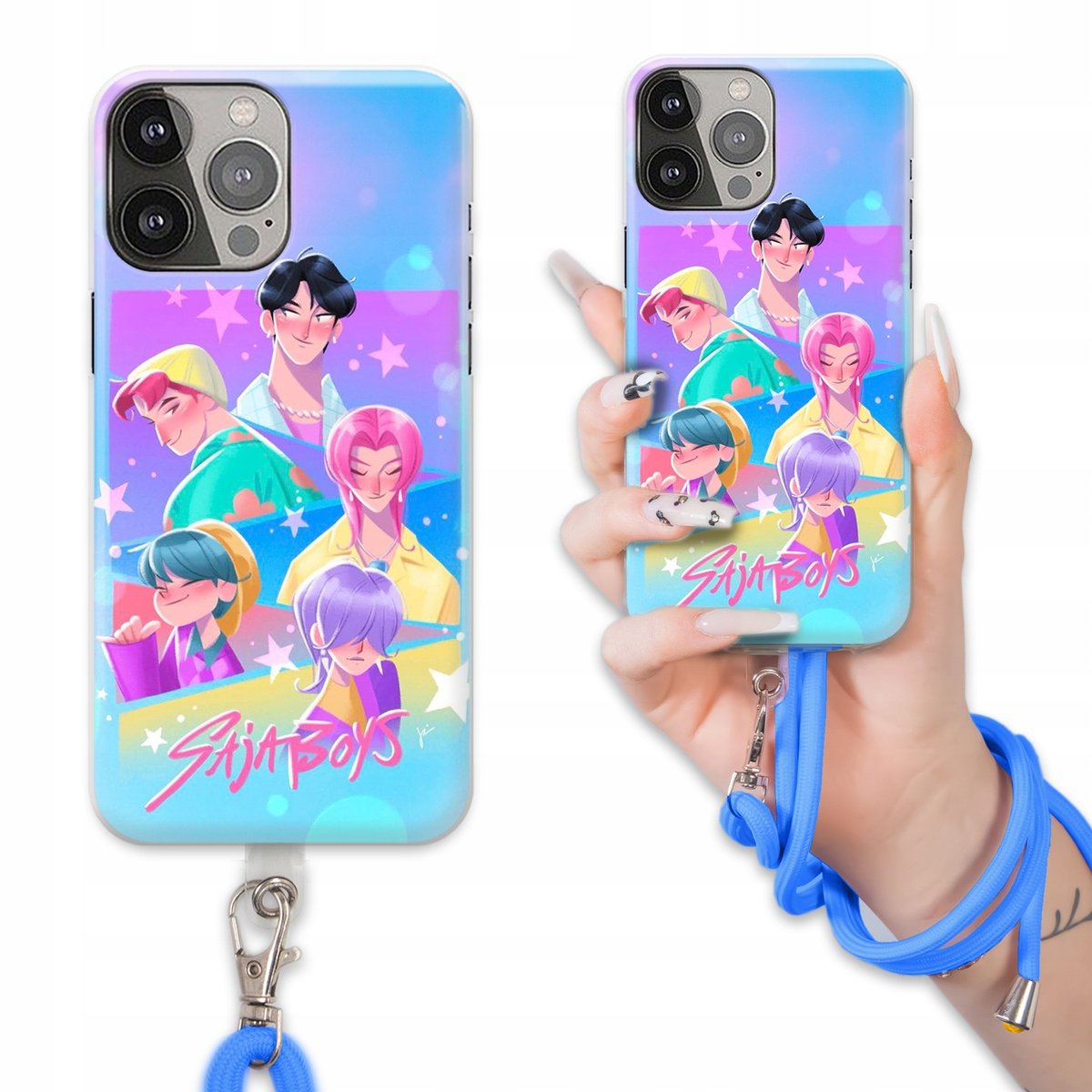 Etui Do iPHONE 13 PRO MAX Sznurek Niebieski SAJA BOYS Demon Hunters Wz ...