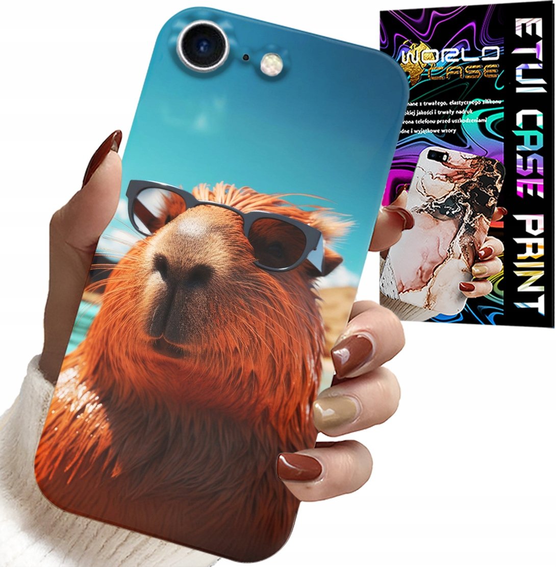 ETUI DO IPHONE SE / SE2 - SŁODKA KAPIBARA, CAPIBARA CASE + SZKŁO ...