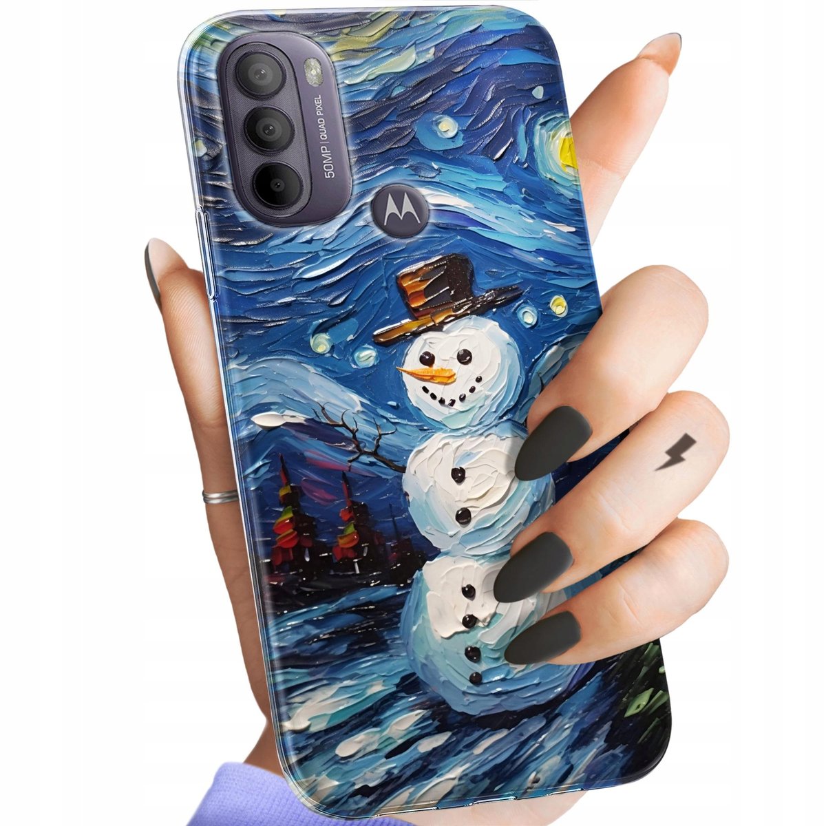 Etui Do Motorola Moto G31 Wzory Bałwan Zima Śnieg Obudowa Pokrowiec ...