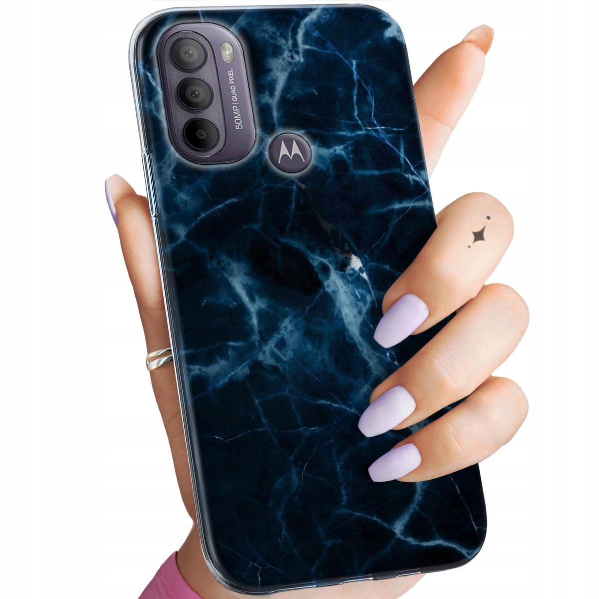 Etui Do Motorola Moto G31 Wzory Granatowe Obudowa Pokrowiec Case ...