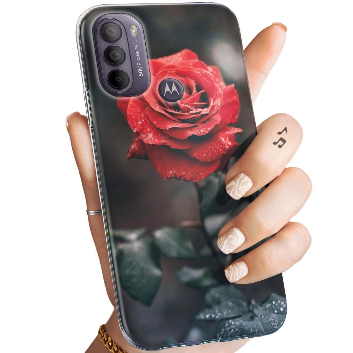 Etui Do Motorola Moto G31 Wzory Róża Z Różą Rose Obudowa Pokrowiec Case ...