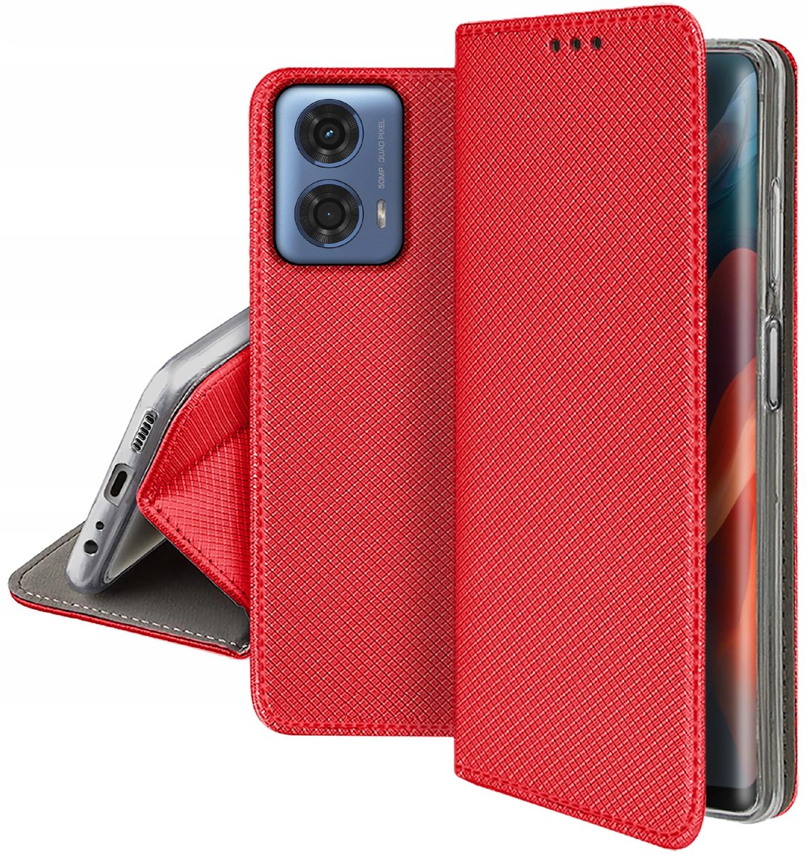 Etui do Motorola Moto G34 5G SMART MAGNET CASE PORTFEL + SZKŁO OCHRONNE ...