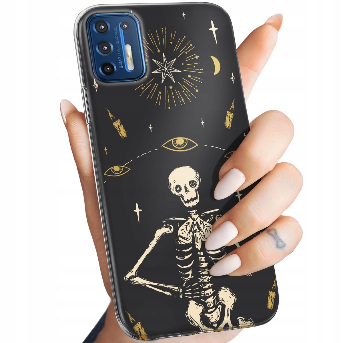ETUI DO MOTOROLA MOTO G9 PLUS WZORY CZASZKA SZKIELETY MEMENTO MORI ...