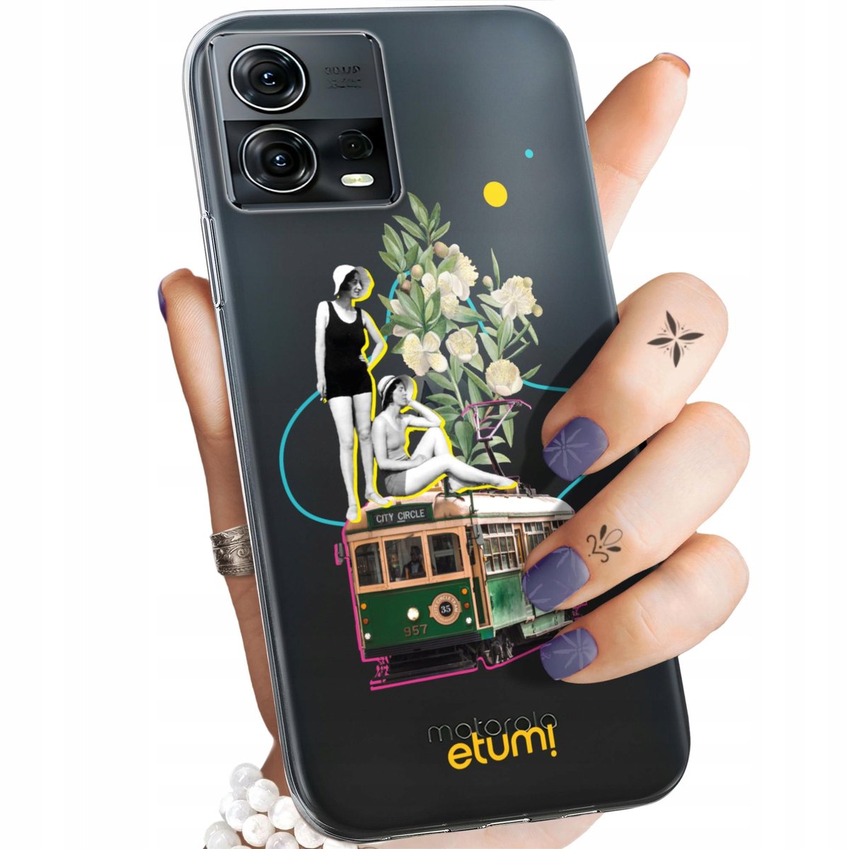 ETUI DO MOTOROLA MOTO S30 PRO 5G / EDGE 30 FUSION WZORY MIX PRZESZŁOŚĆ ...