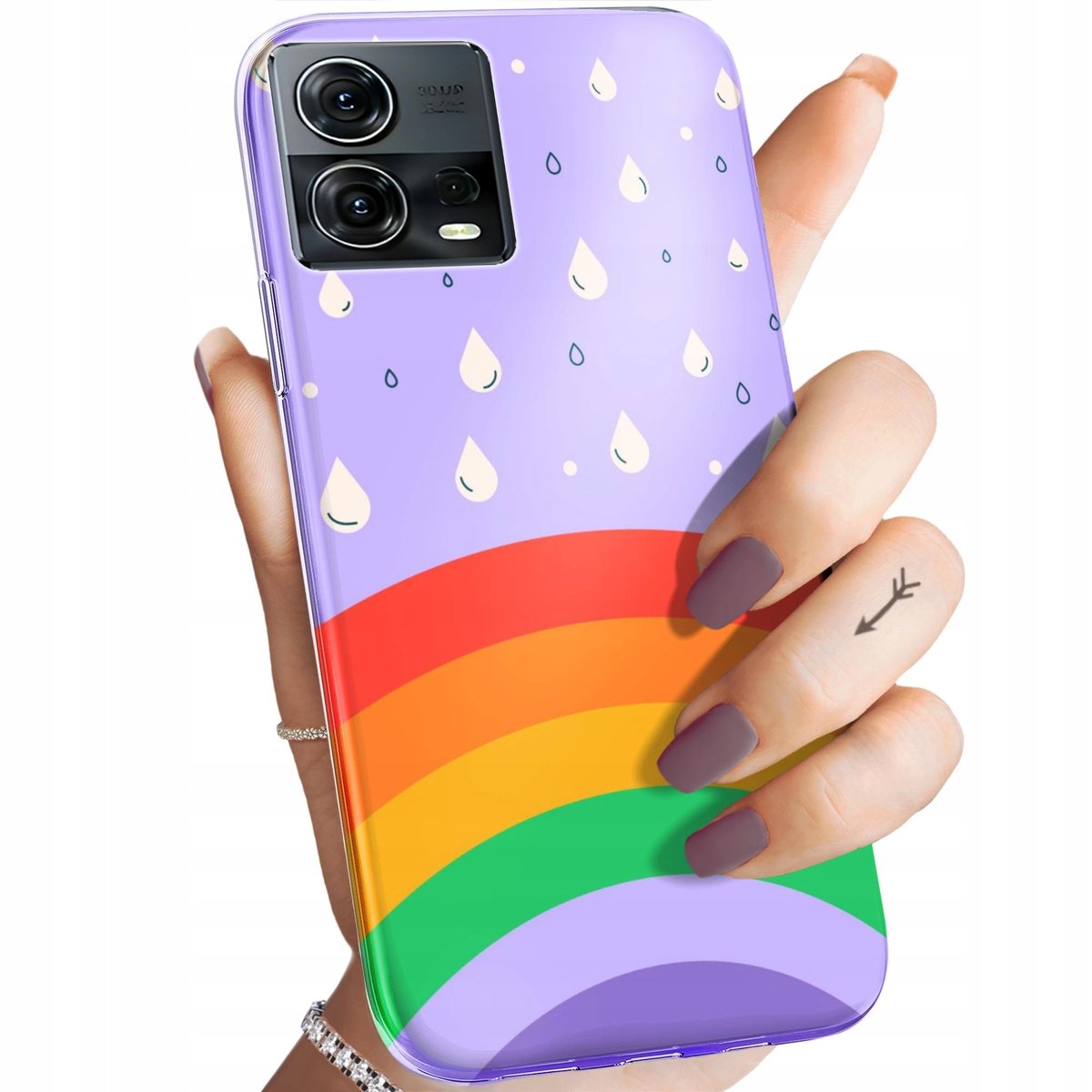 Etui Do Motorola Moto S30 Pro 5G / Edge 30 Fusion Wzory Tęcza Rainbow ...
