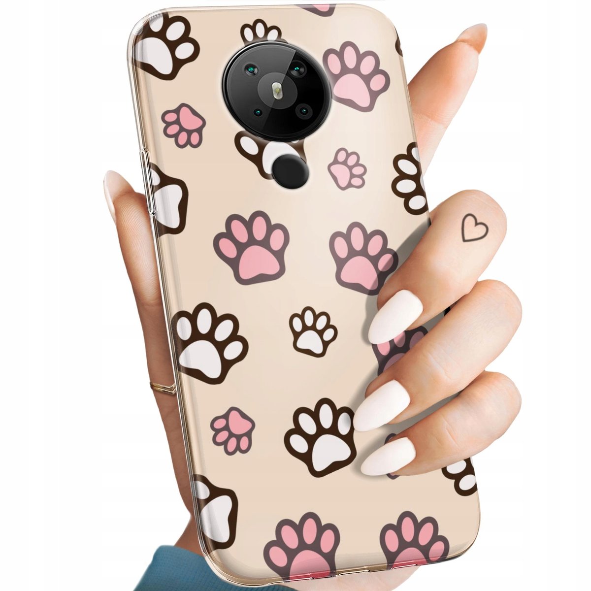 Etui Do Nokia 5.3 Wzory Łapki Ślady Łapa Stopa Obudowa Pokrowiec Case ...