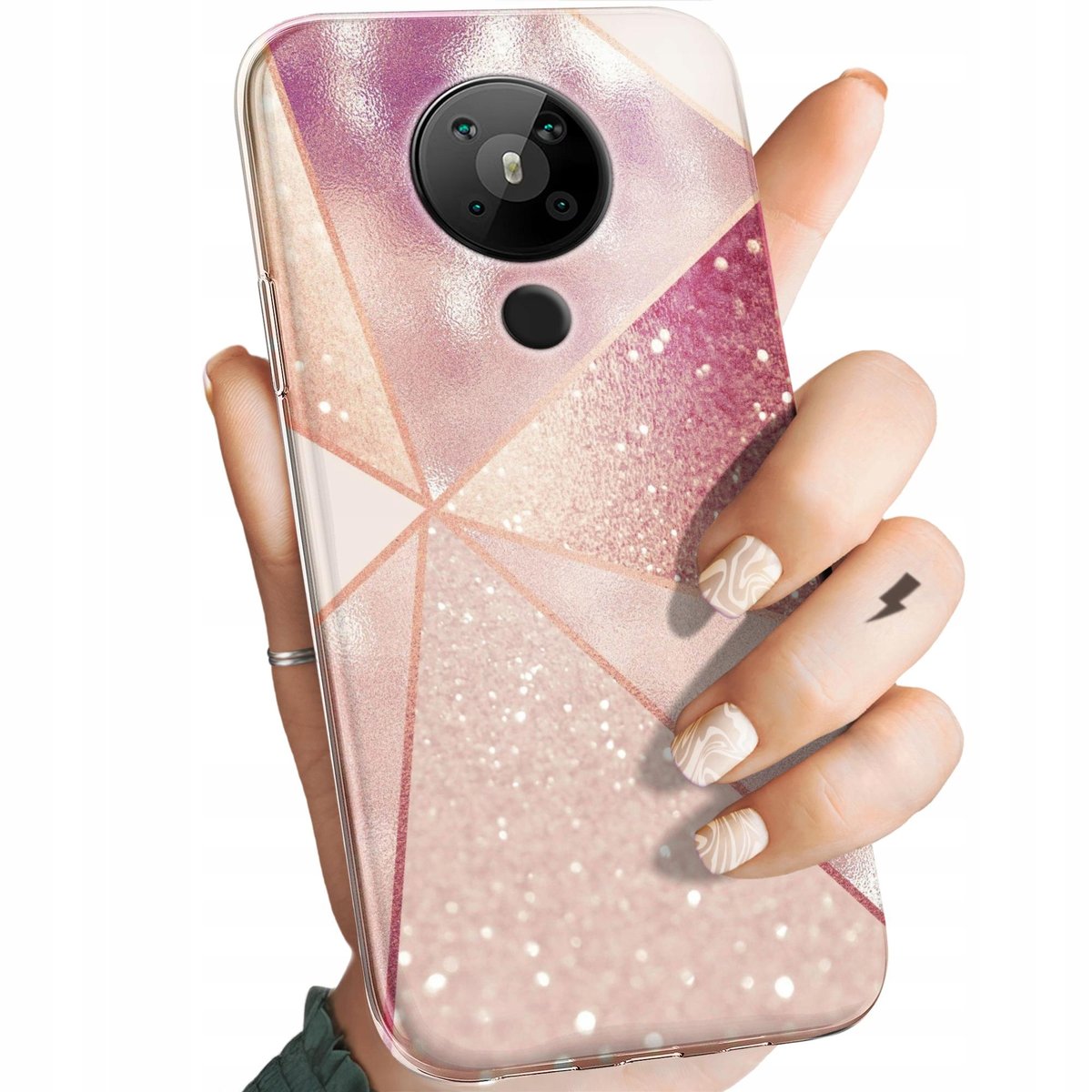 Etui Do Nokia 5.3 Wzory Różowe Złoto Róż Obudowa Pokrowiec Case - Nokia ...