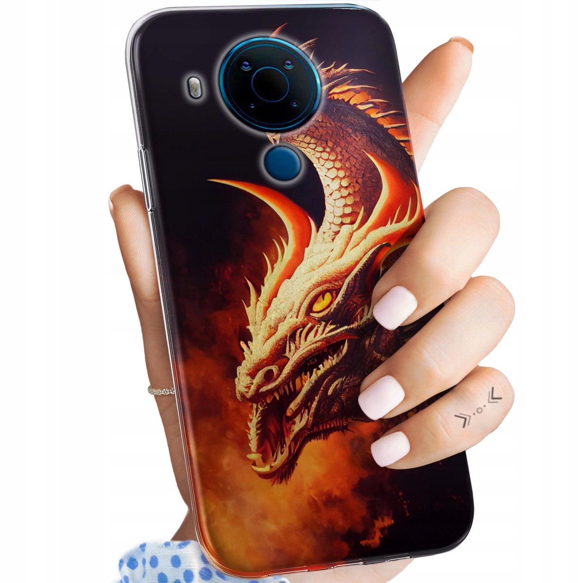Etui Do Nokia 5.4 Wzory Smoki Dragon Taniec Smoków Obudowa Pokrowiec ...