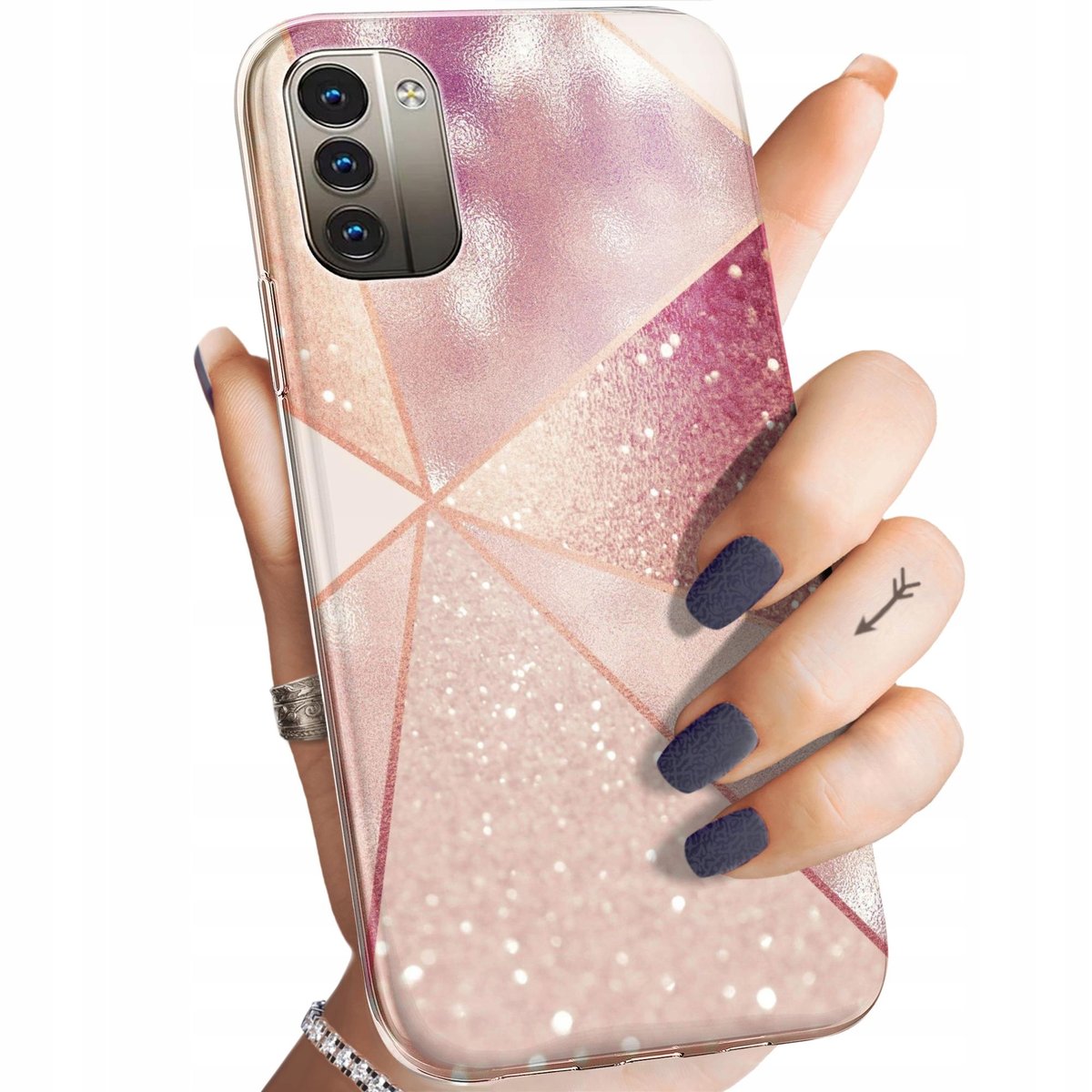 Etui Do Nokia G11 4G / G21 4G Wzory Różowe Złoto Róż Obudowa Pokrowiec ...