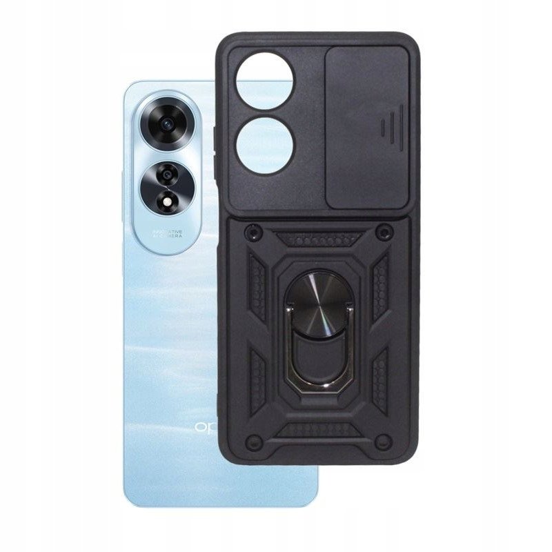 Etui Do Oppo A60 Cph2631 Pancerne Camshield Ring Czarne Pokrowiec ...