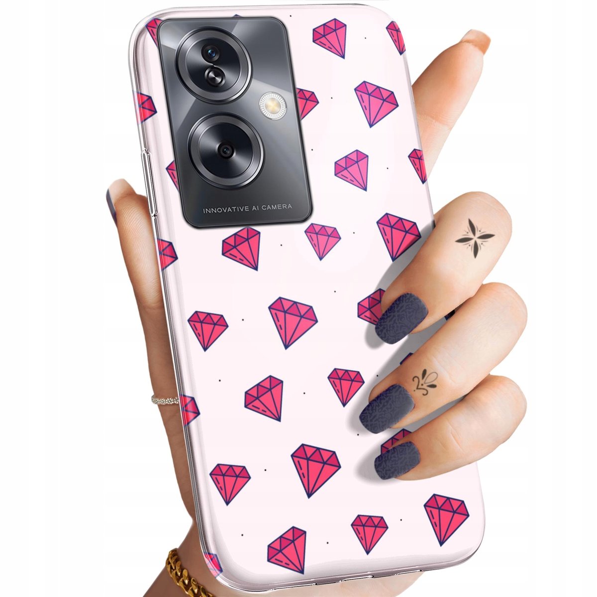 ETUI DO OPPO A79 5G WZORY CYRKONIE DIAMENTY KRYSZTAŁY OBUDOWA POKROWIEC ...