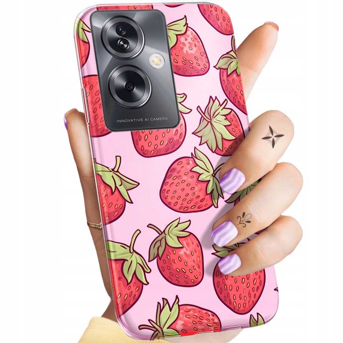 ETUI DO OPPO A79 5G WZORY TRUSKAWKI POZIOMKI OWOCE OBUDOWA POKROWIEC ...