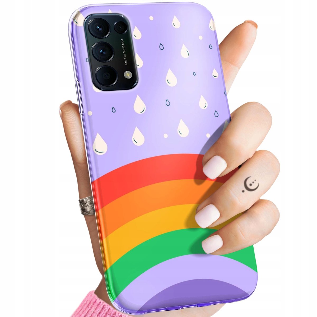 Etui Do Oppo Reno 5 5G Wzory Tęcza Rainbow Obudowa Pokrowiec Case ...