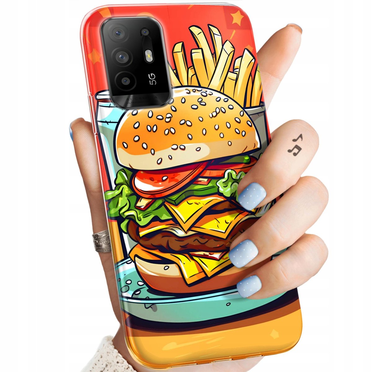 Etui Do Oppo Reno 5Z Wzory Hamburger Burgery Fast-Food Jedzenie Obudowa ...