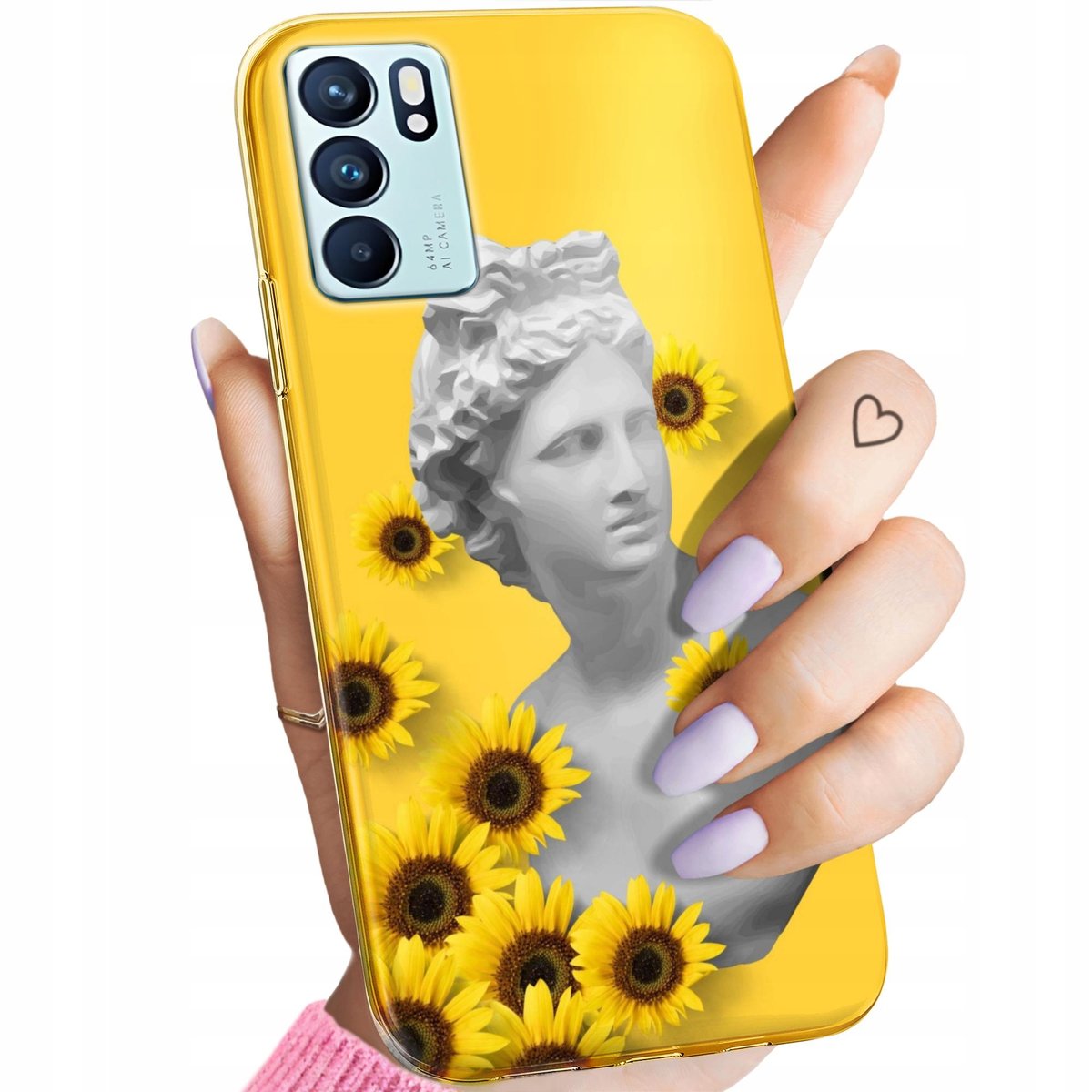 ETUI DO OPPO RENO 6 5G WZORY ŻÓŁTE SŁONECZNE YELLOW OBUDOWA POKROWIEC ...