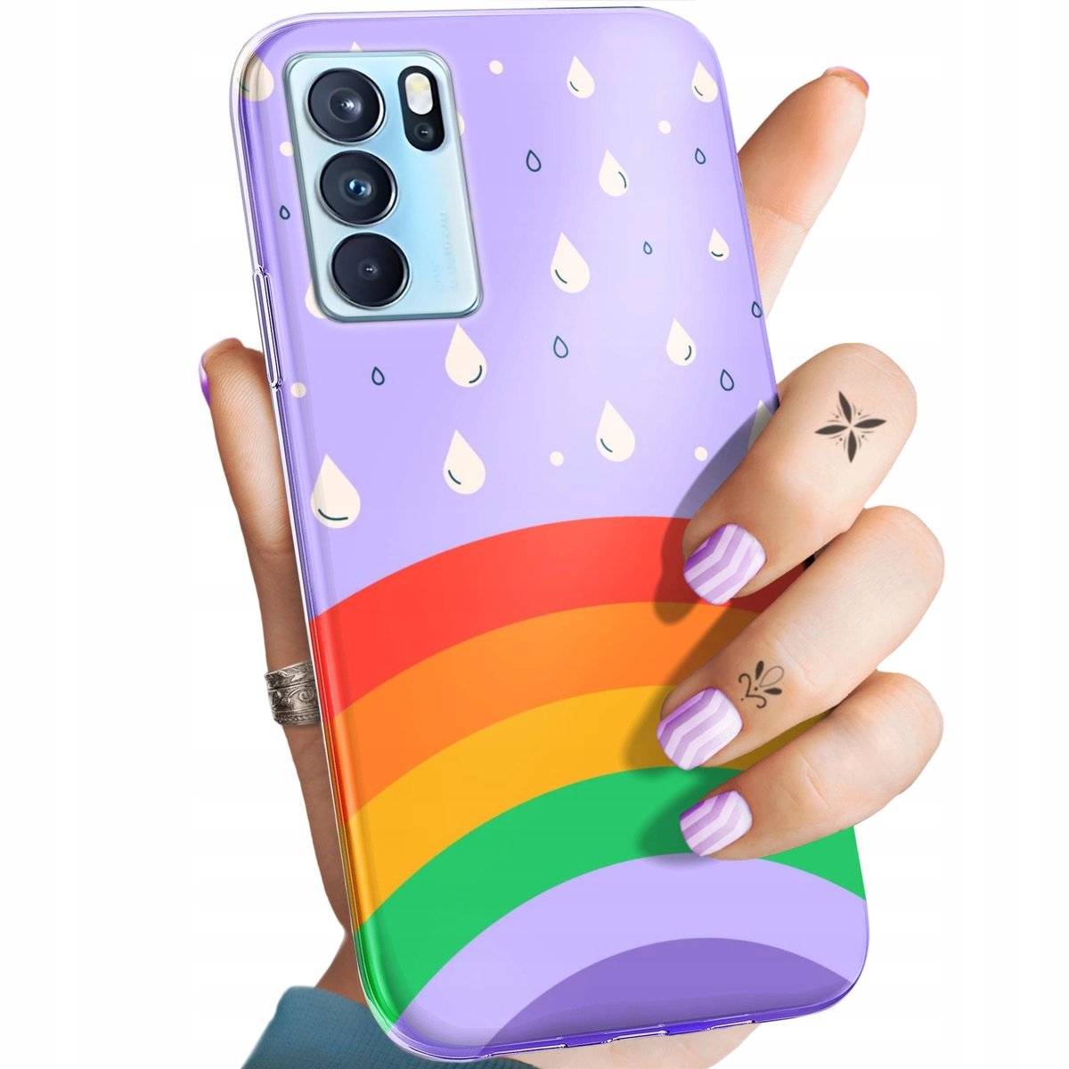 Etui Do Oppo Reno 6 Pro 5G Wzory Tęcza Rainbow Obudowa Pokrowiec Case ...