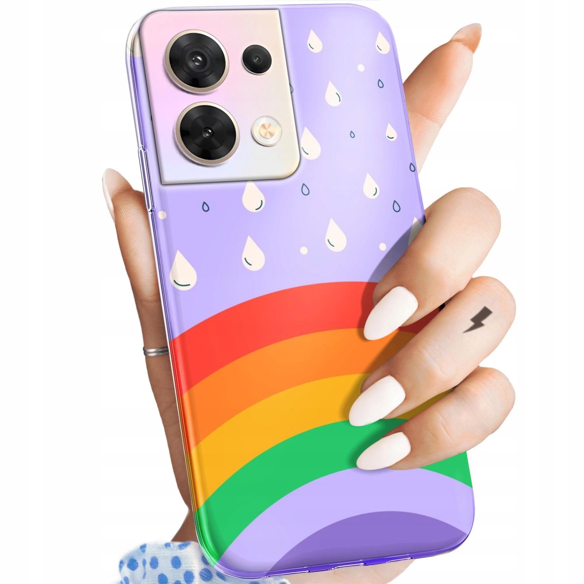 Etui Do Oppo Reno 8 5G Wzory Tęcza Rainbow Obudowa Pokrowiec Case ...