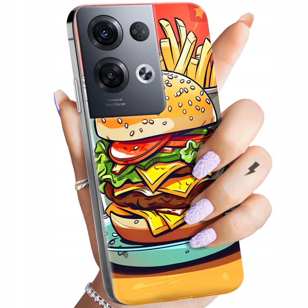 Etui Do Oppo Reno 8 Pro 5G Wzory Hamburger Burgery Fast-Food Jedzenie ...