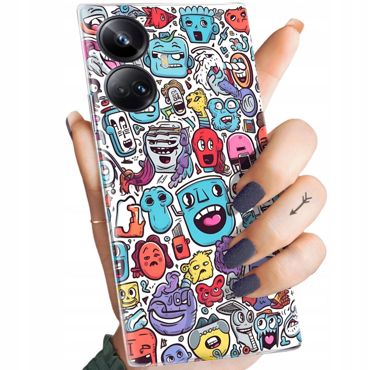 Etui Do Realme 10 Pro 5G Wzory Doodle Zwierzęta Potwory Rysunki Obudowa - Realme | Sklep EMPIK.COM