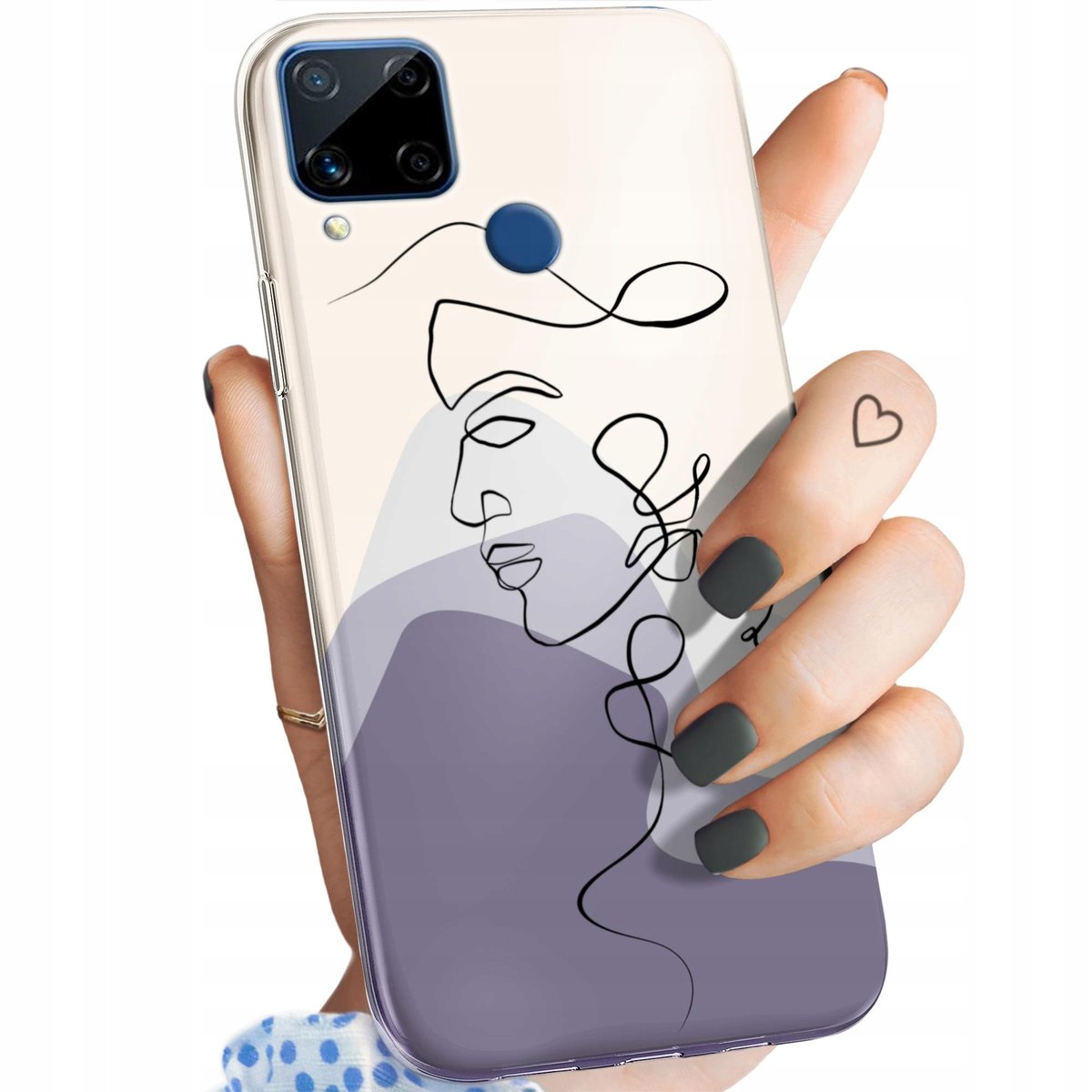 Etui Do Realme C15 Wzory Continuous Line-Art Kreska Linie Obudowa ...