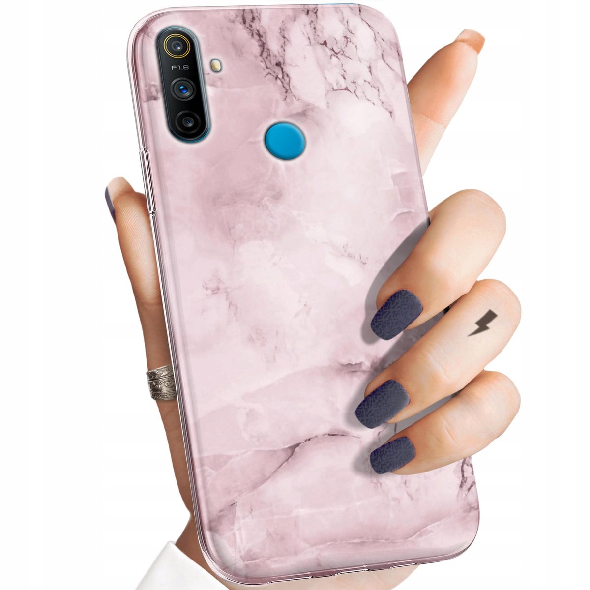 Etui Do Realme C3 Wzory Różowe Golden Rose Pudrowy Róż Obudowa ...