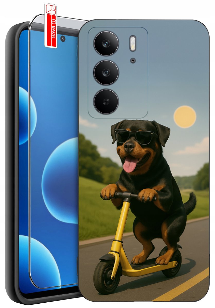 ETUI do Realme C71 PIES PIESEK Z PSEM DOG PSIAK WZORY + SZKŁO 9H ...