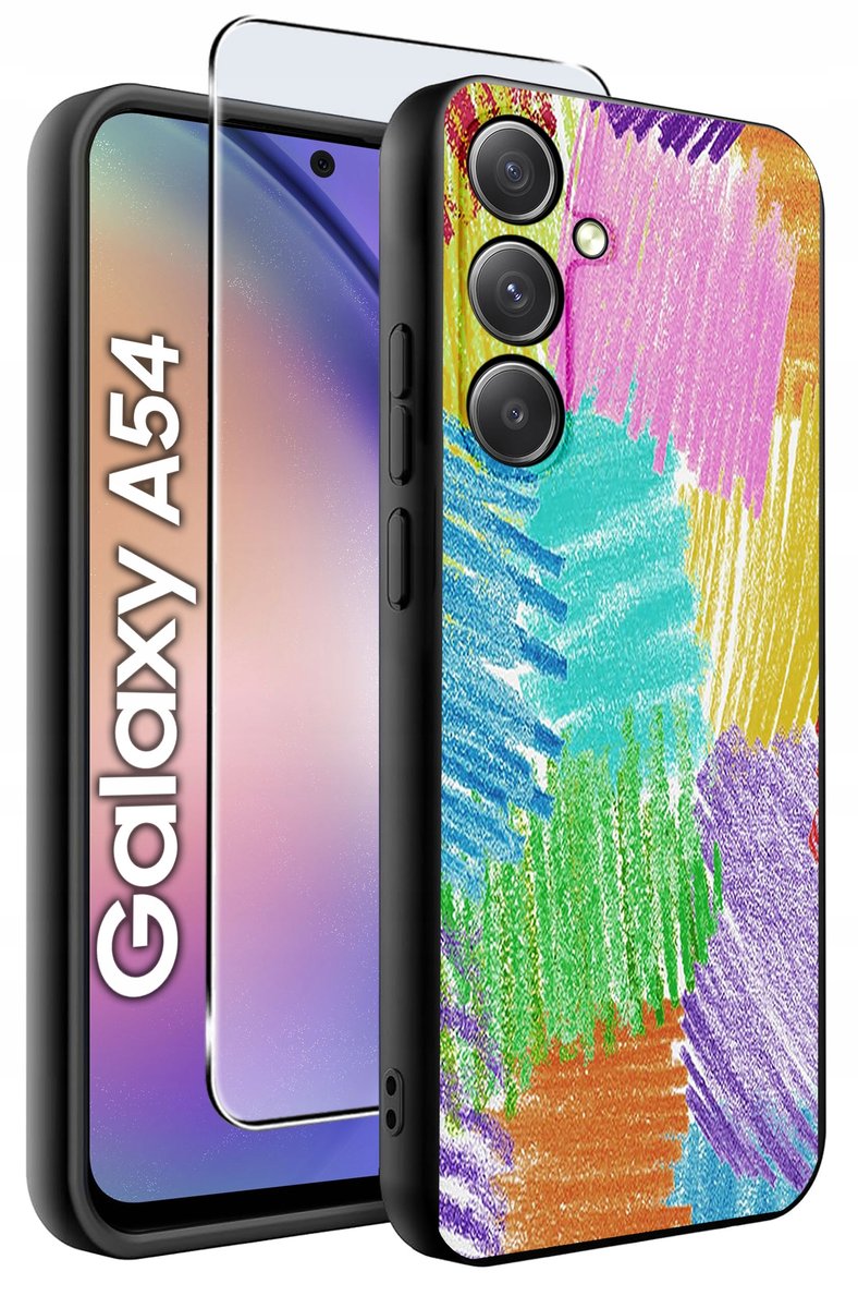 ETUI do Samsung A54 5G WZORY | SILIKONOWE MATT CASE + SZKŁO 9H ...