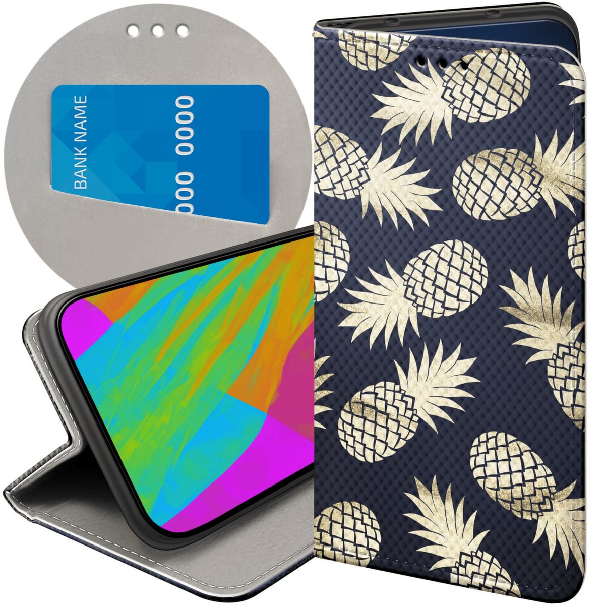 ETUI DO SAMSUNG GALAXY A14 4G / A14 5G WZORY ANANAS OWOCE EGZOTYCZNE ...
