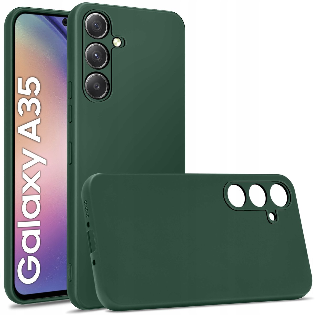 Etui do Samsung Galaxy A35 | A35 5G CASE SOFT MATT PLECKI + SZKŁO 9H - Krainagsm | Sklep EMPIK.COM