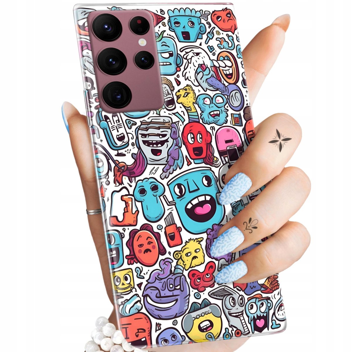 Etui Do Samsung Galaxy S22 Ultra Wzory Doodle Zwierzęta Potwory Rysunki ...