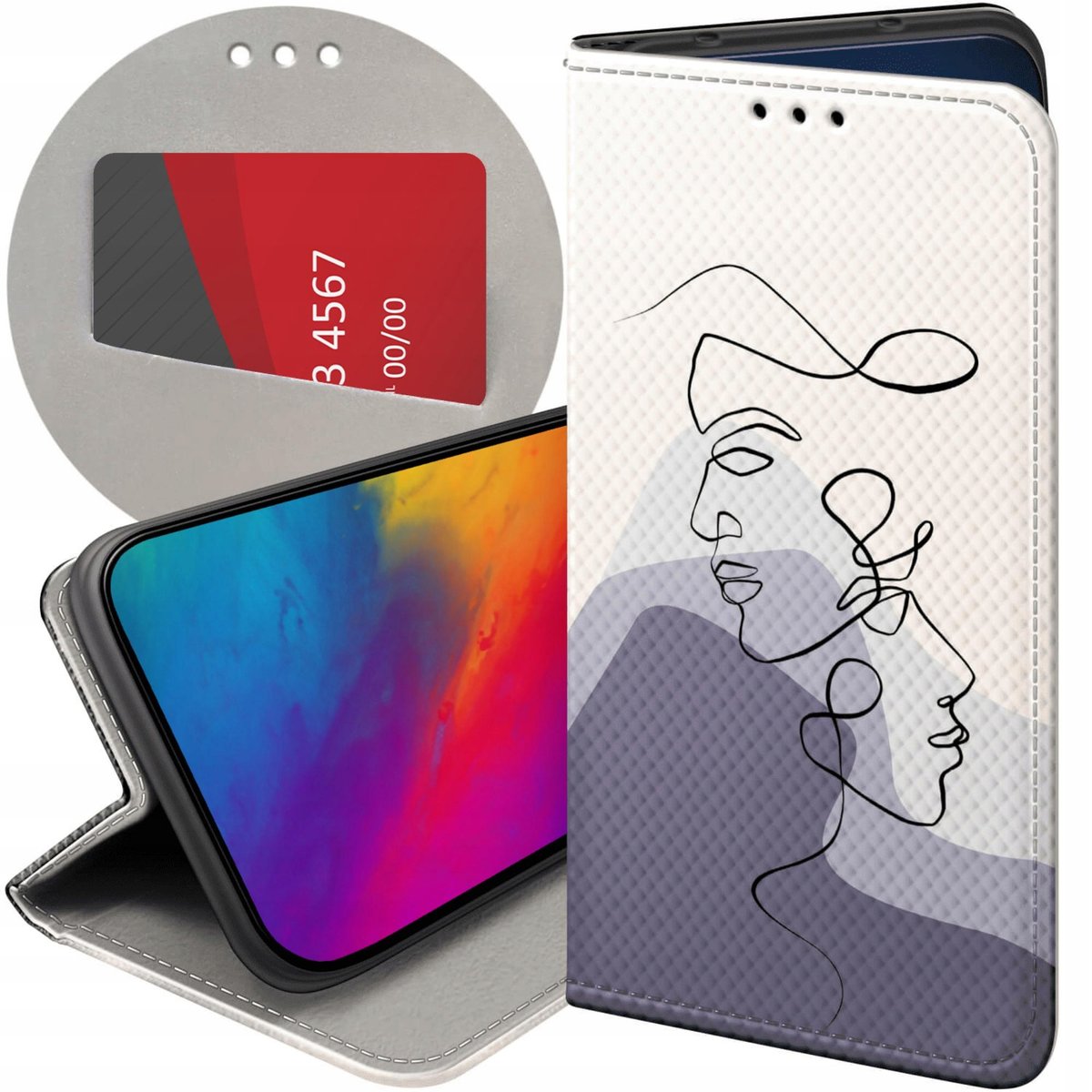 ETUI DO SAMSUNG GALAXY S24 ULTRA WZORY CONTINUOUS LINE-ART KRESKA LINIE ...