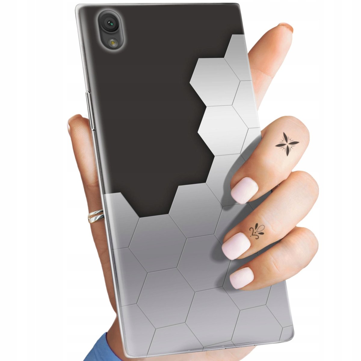 Etui Do Sony Xperia L1 Wzory Szare Metallic Grey Obudowa Pokrowiec Case ...