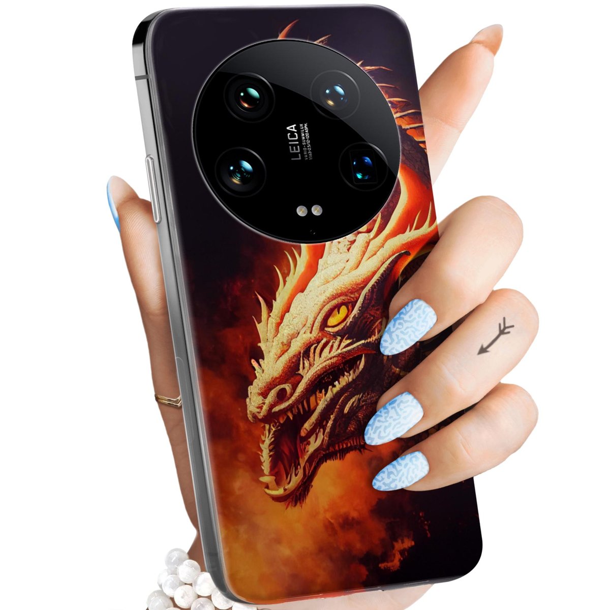 ETUI DO XIAOMI 14 ULTRA WZORY SMOKI DRAGON TANIEC SMOKÓW OBUDOWA ...