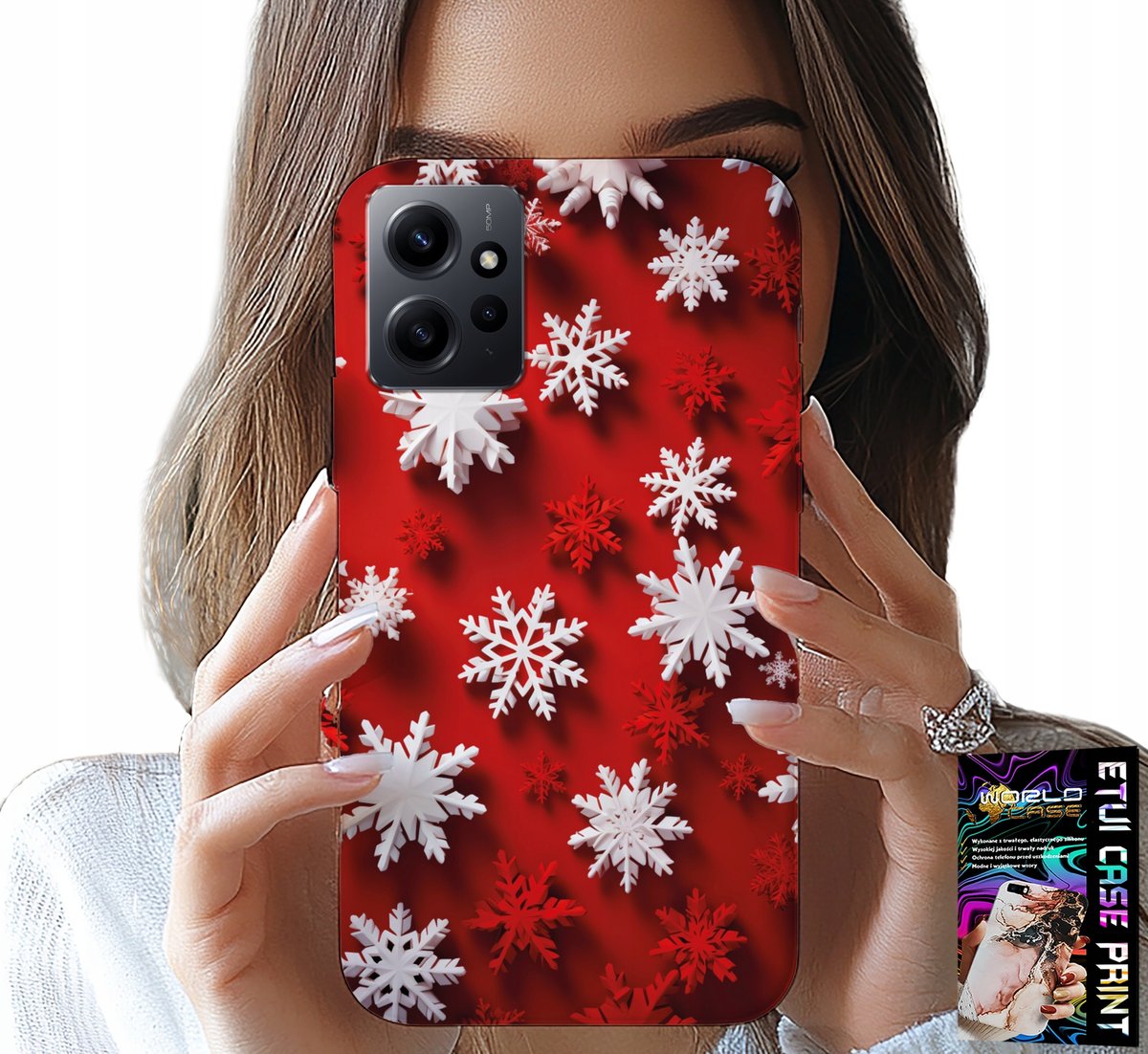 ETUI DO XIAOMI NOTE 12 4G - PŁATKI ŚNIEGU, ŚNIEG, GWIAZDKI, ŚWIĘTA ...