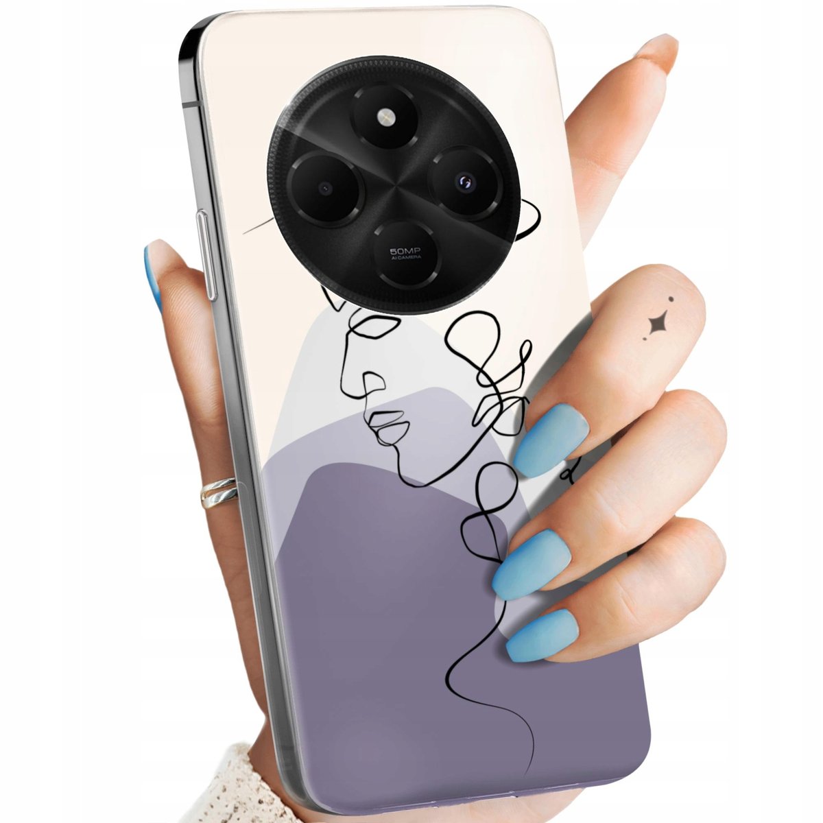 Etui Do Xiaomi Poco C75 Wzory Continuous Line-Art Kreska Linie Obudowa ...