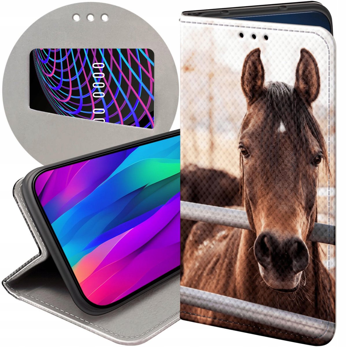 ETUI DO XIAOMI REDMI 12C / REDMI 11A / POCO C55 WZORY KONIE KUCE PEGAZY ...
