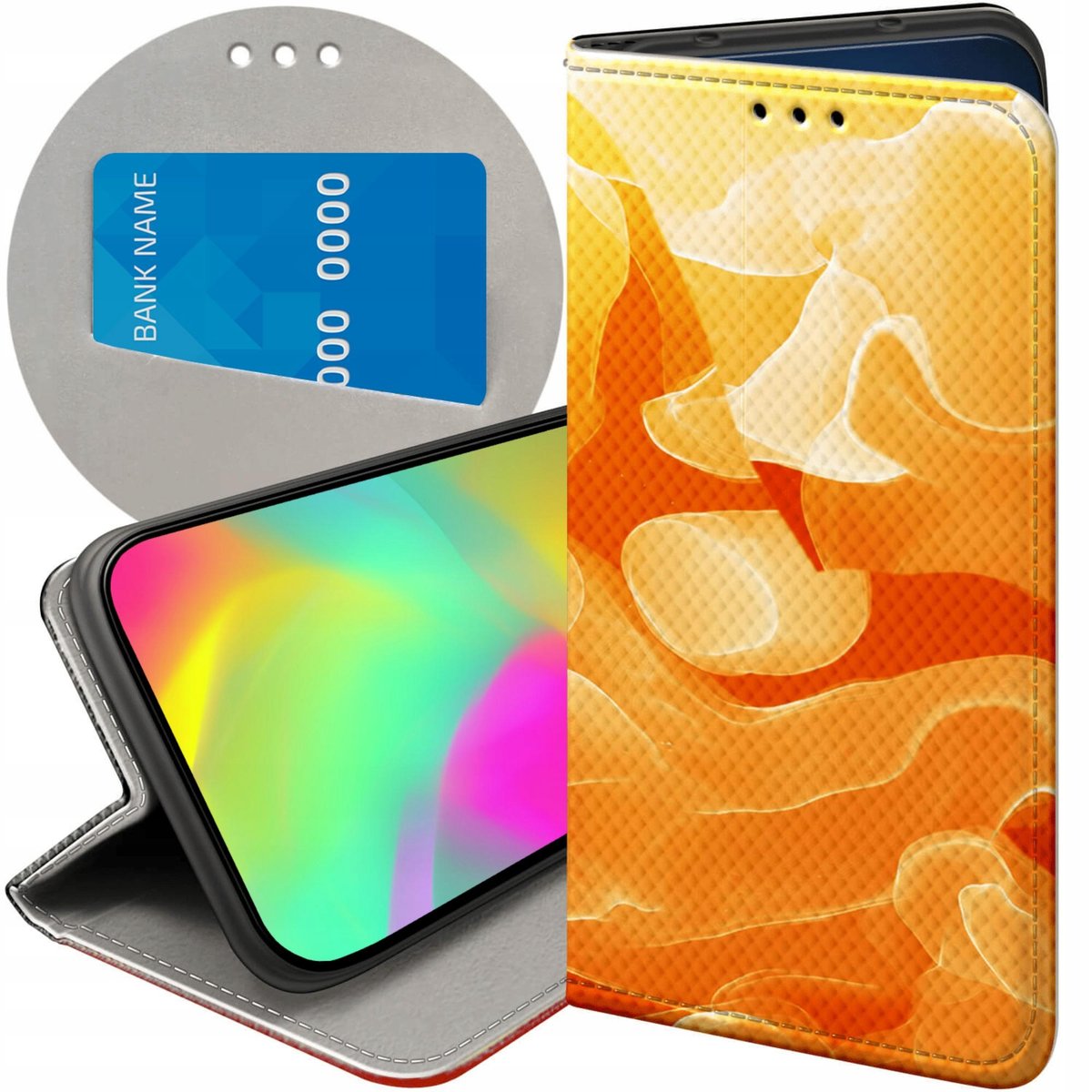 ETUI DO XIAOMI REDMI 12C / REDMI 11A / POCO C55 WZORY POMARAŃCZOWE ...