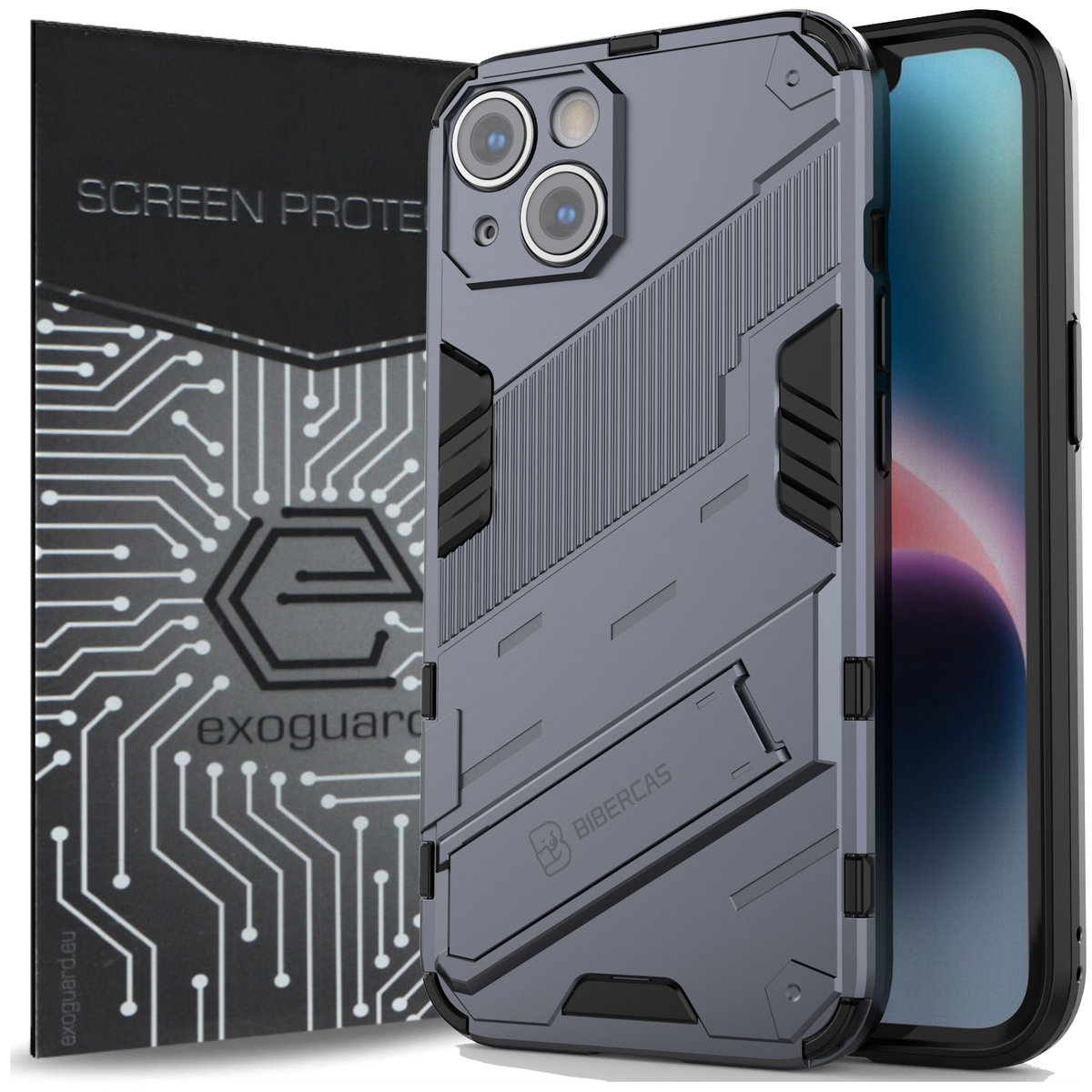Etui Exoguard Bibercas + Szkło - Apple Iphone 14 - Pancerne Case ...