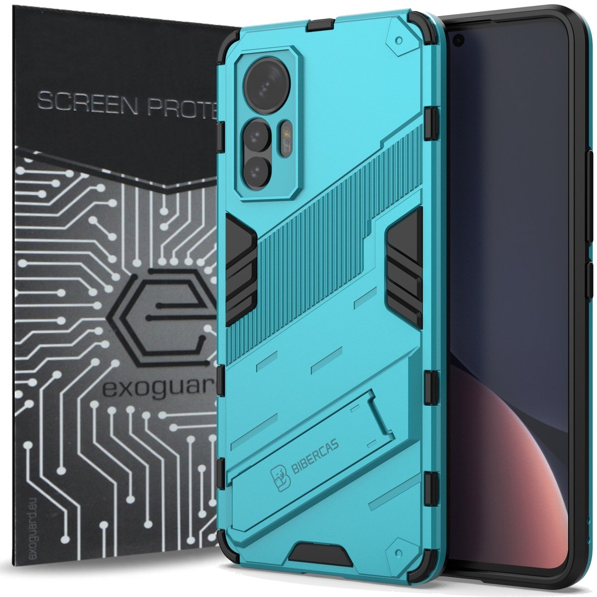 ETUI EXOGUARD BIBERCAS + SZKŁO - XIAOMI 12 LITE - PANCERNE CASE OBUDOWA ...