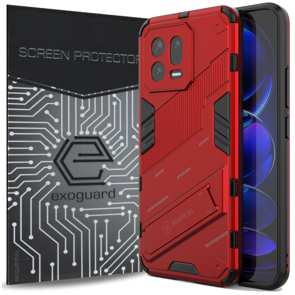 Etui Exoguard Bibercas + Szkło - Xiaomi 13 5G - Pancerne Case Obudowa ...