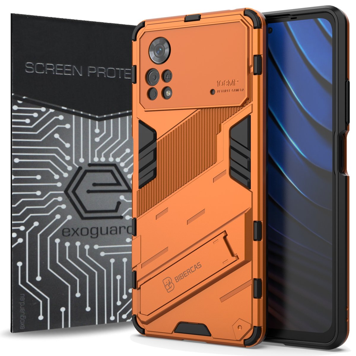 ETUI EXOGUARD BIBERCAS + SZKŁO - XIAOMI POCO X4 PRO 5G - PANCERNE CASE ...