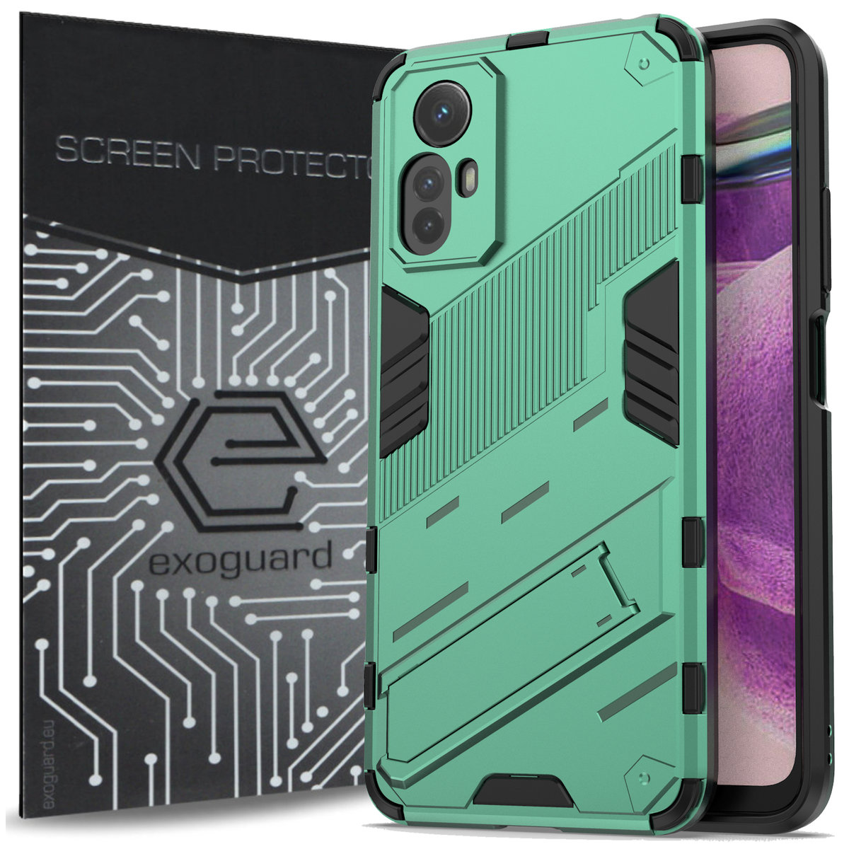 Etui Exoguard Bibercas + Szkło - Xiaomi Redmi Note 12S - Pancerne Case ...